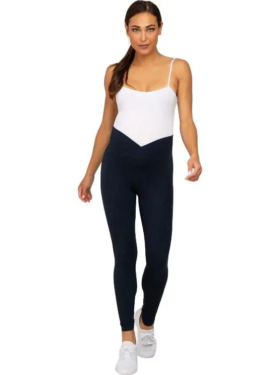 PINKBLUSH Crossover Waist Leggings - Navy Blue