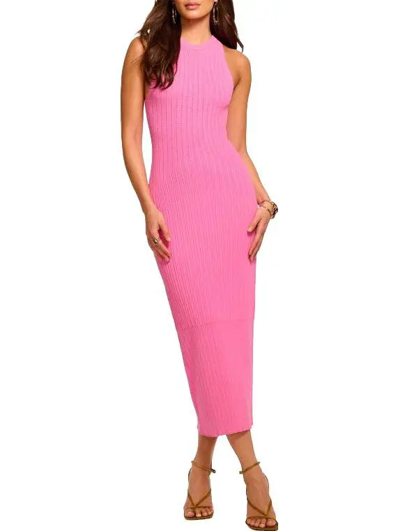 Ramy Brook Marienne Stitch Sleeveless Maxi Sweater Dress - Pink Garnet