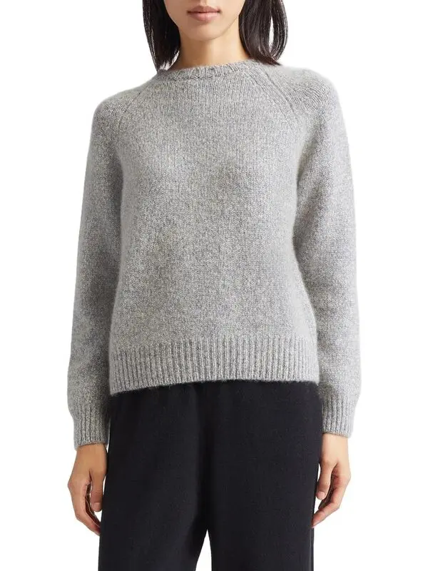 Johnstons Of Elgin Cashmere And Cotton Crewneck Sweater - Sea Surf