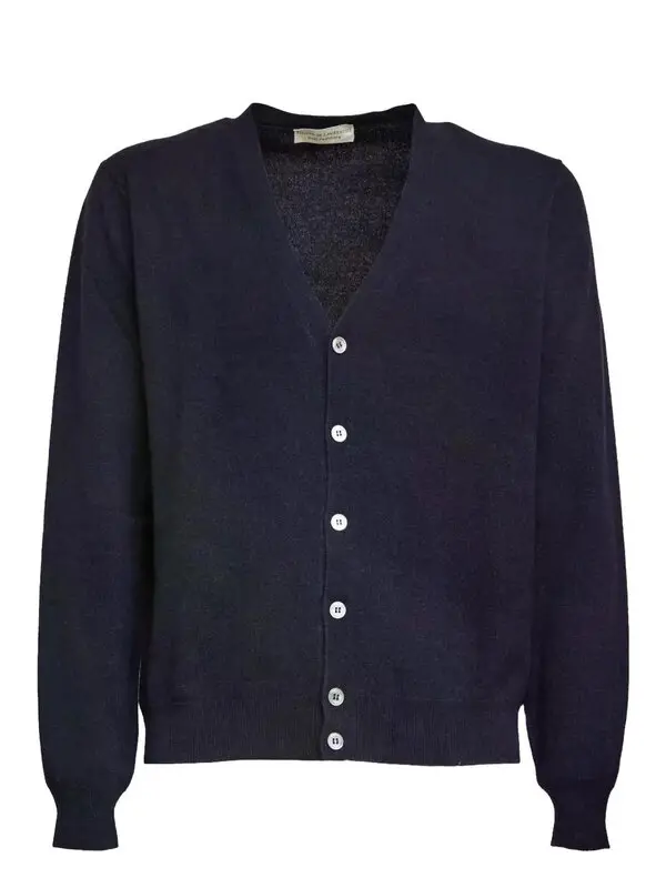 FILIPPO DE LAURENTIIS V-neck Buttoned Cardigan - Blue