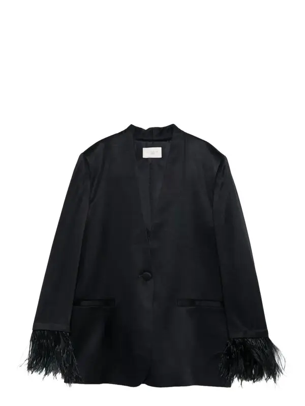 Montedoro Feather-trim Blazer - Blue