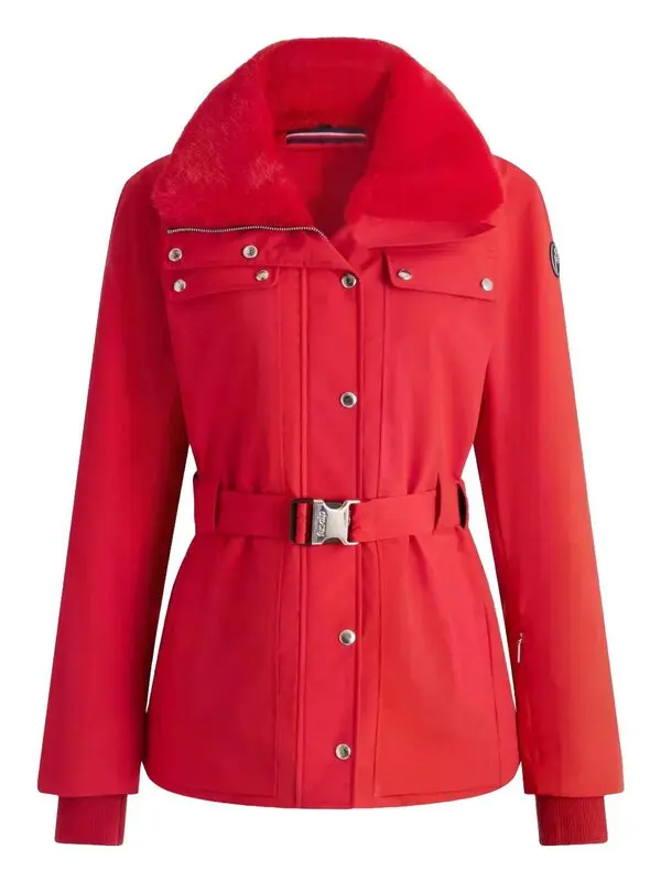 Fusalp Fur Collar Belted Ski Jacket - Red