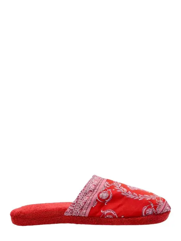 Versace Barocco Print Slippers - Red