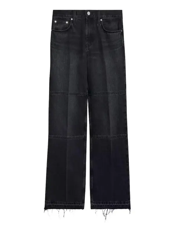 Helmut Lang Straight Jeans With Distressed Hem - Grey