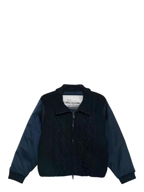 Iceberg Cable-knit Zip-up Jacket - Blue