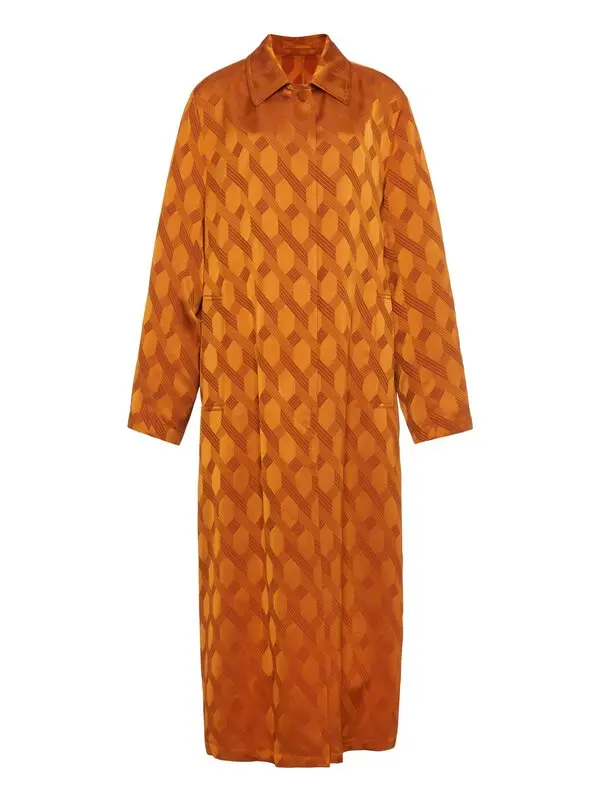 Dries Van Noten Raltonas Jacquard Silk-blend Coat - Orange