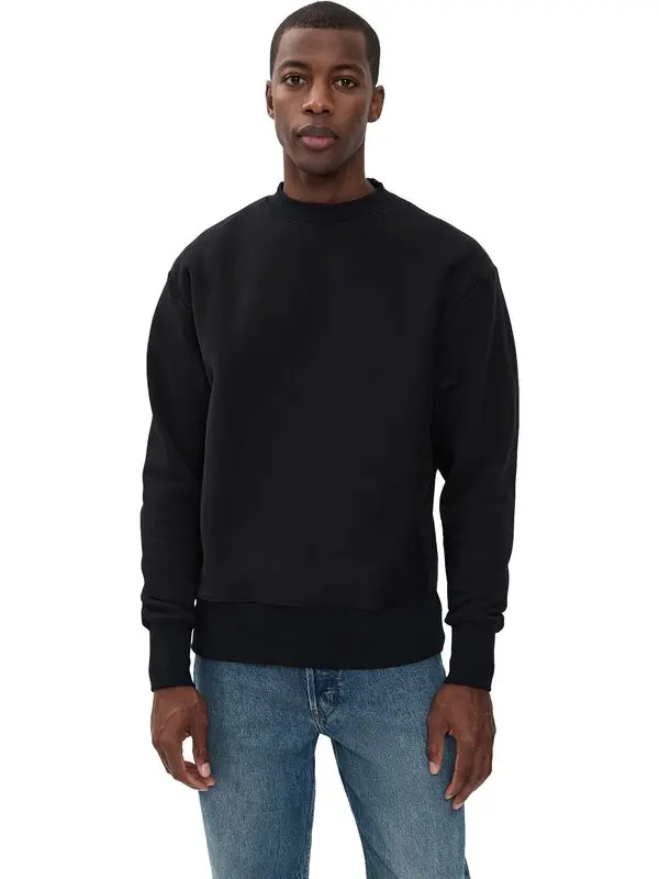 POWER GOODS Crewneck Fleece Back Sweatshirt - Black