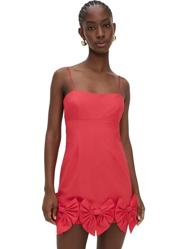 LoveShackFancy Kennedi Mini Dress - Red