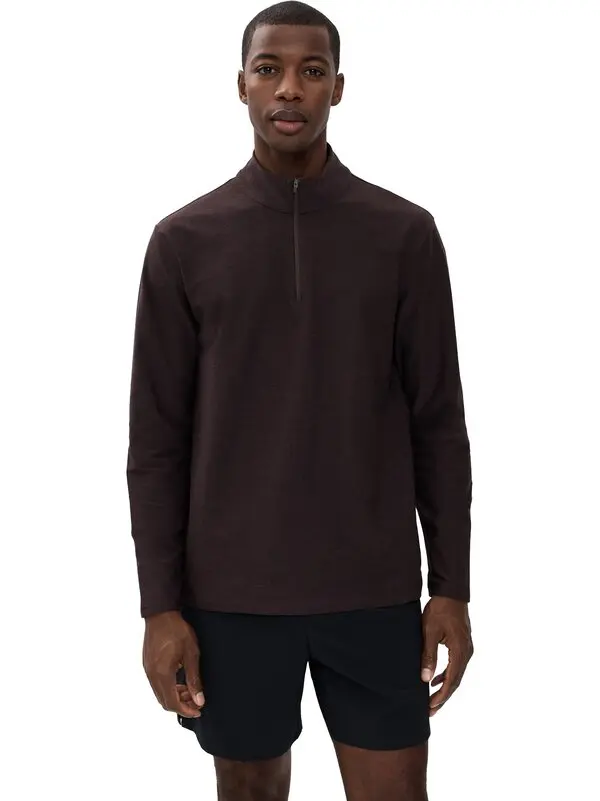 Beyond Yoga Spacedye Terrain Quarter Zip Pullover - Dark Chocolate Heather