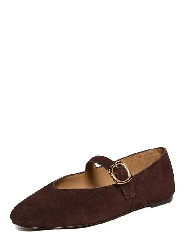 Madewell Remy Buckle Mary Jane Flats - Chocolate Raisin