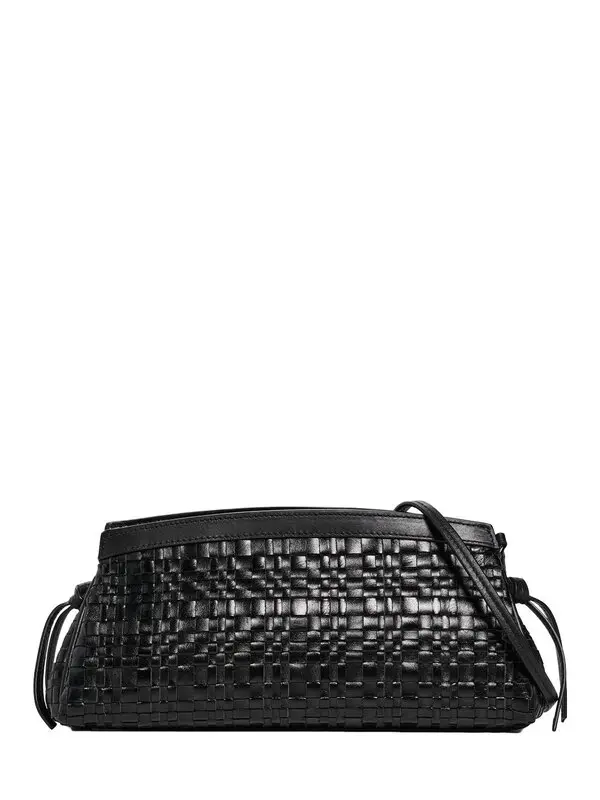 Staud Maude Convertible Clutch - Black Woven