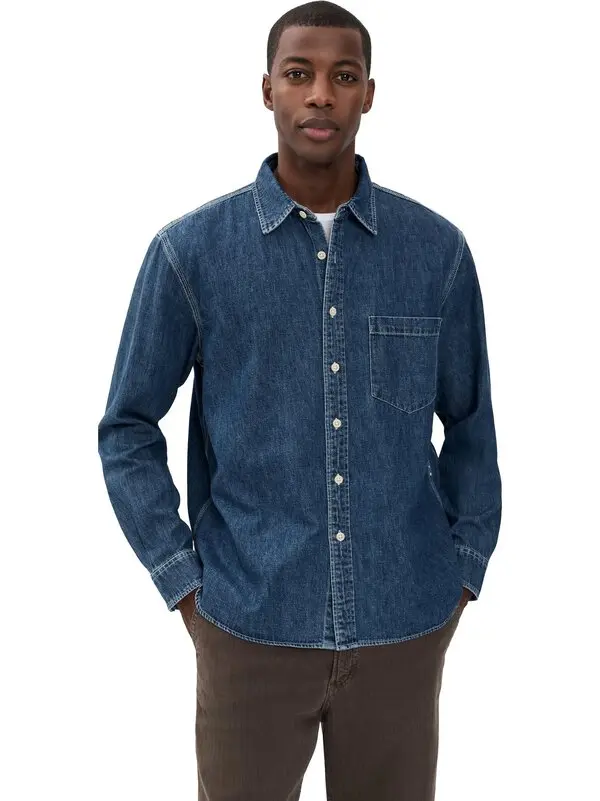 ALEX MILL Easy Shirt In Denim - Medium Wash
