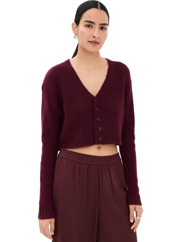 Sablyn Bianco Cropped Cardigan - Bordeaux