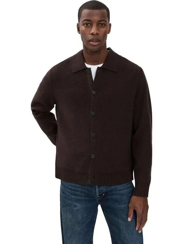 Theory Cameron Cashmere Cardigan - Brownwood Melange