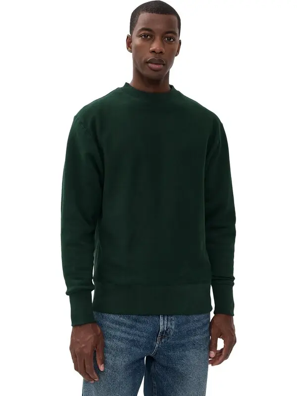POWER GOODS Heavyweight Fleece Crewneck - Forest Green