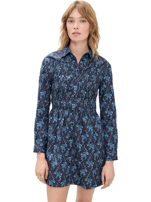 Hill House Home The Mira Mini Dress - Cala Paisley/navy