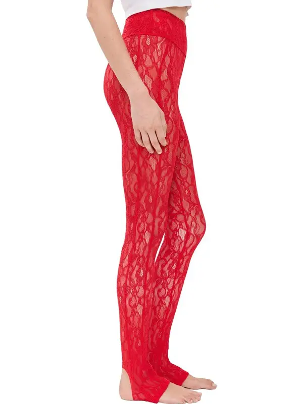 MSGM Lace Leggings - Red