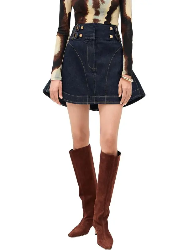 Zimmermann Denim Cargo Miniskirt - Night Sky