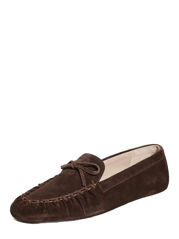 STUART WEITZMAN Britt Bow Loafers - Walnut
