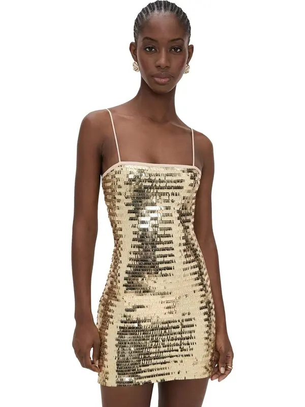 RUNAWAY THE LABEL Sequin Mini Dress - Gold