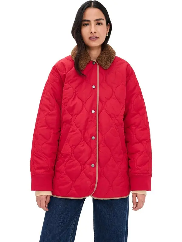 ALEX MILL Anne Quilted Jacket - Red