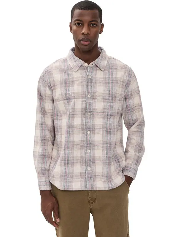 CORRIDOR Rosewood Plaid Flannel Shirt - Natural