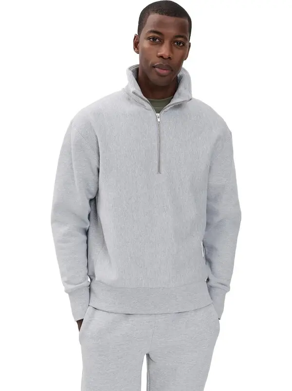 POWER GOODS Super Weight Quarter Zip - Heather Grey