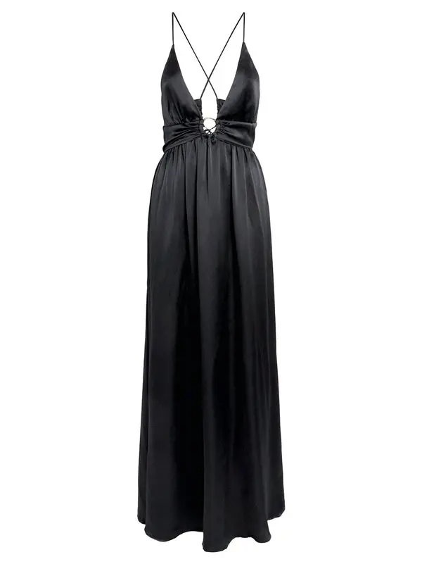 Heidi Klein Silk Meteora Maxi Dress - Black