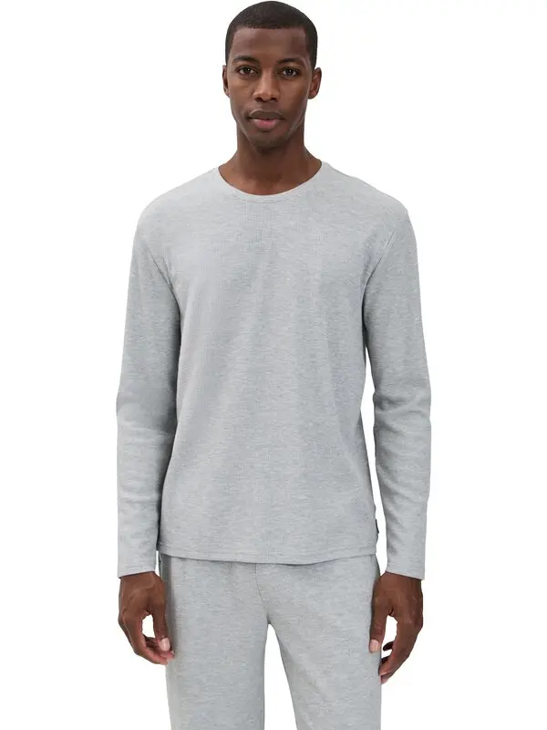 Tommy John Waffle Long Sleeve Crew Neck Tee - Grey Heather