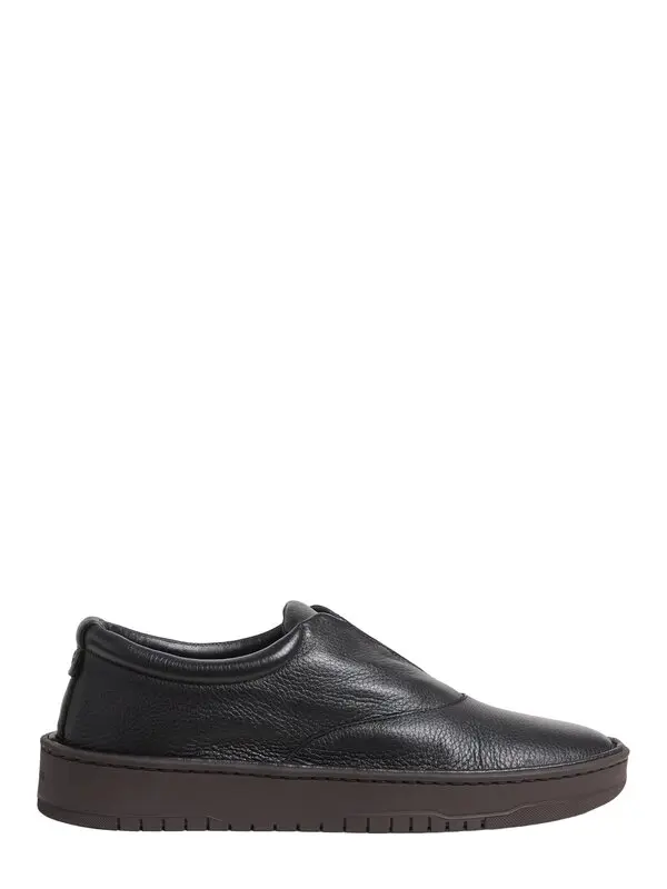 Giorgio Armani Deerskin Leather Slippers - Black