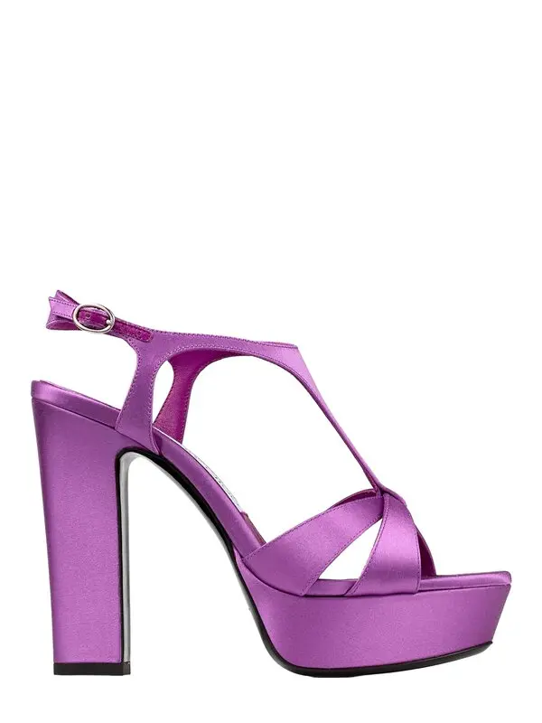 JIMMY CHOO Kesia 120 Satin Sandals - Purple