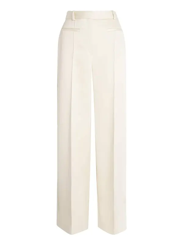Claudie Pierlot Satin Wide-leg Trousers - White