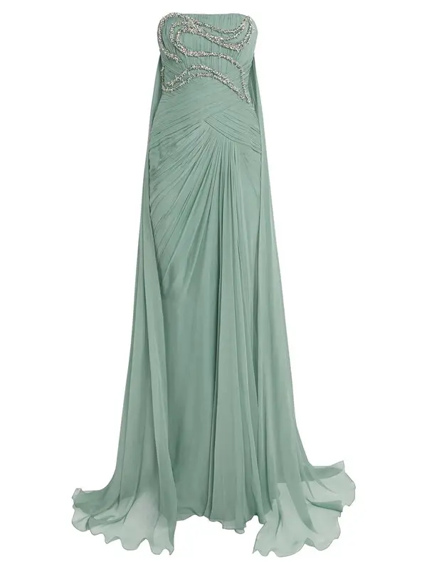 Zuhair Murad Embellished Off-the-shoulder Gown - Green
