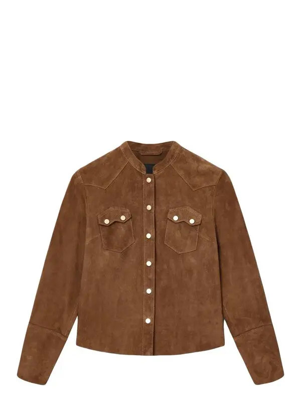 ALLSAINTS Suede Rock Shirt - Brown
