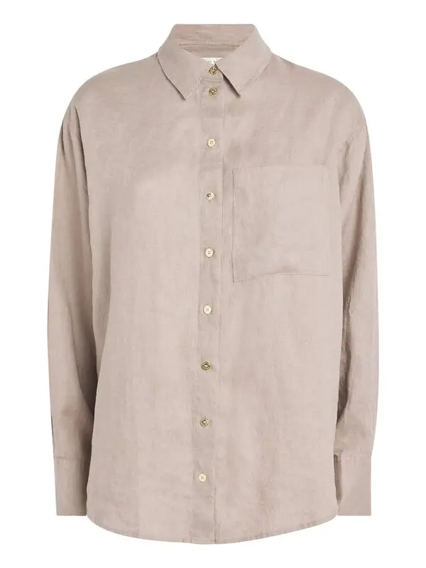 Heidi Klein Linen Zakynthos Beach Shirt - Beige