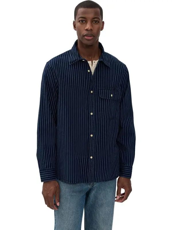Madewell Indigo-dyed Stripe Work Shirt - Indigo Stripe