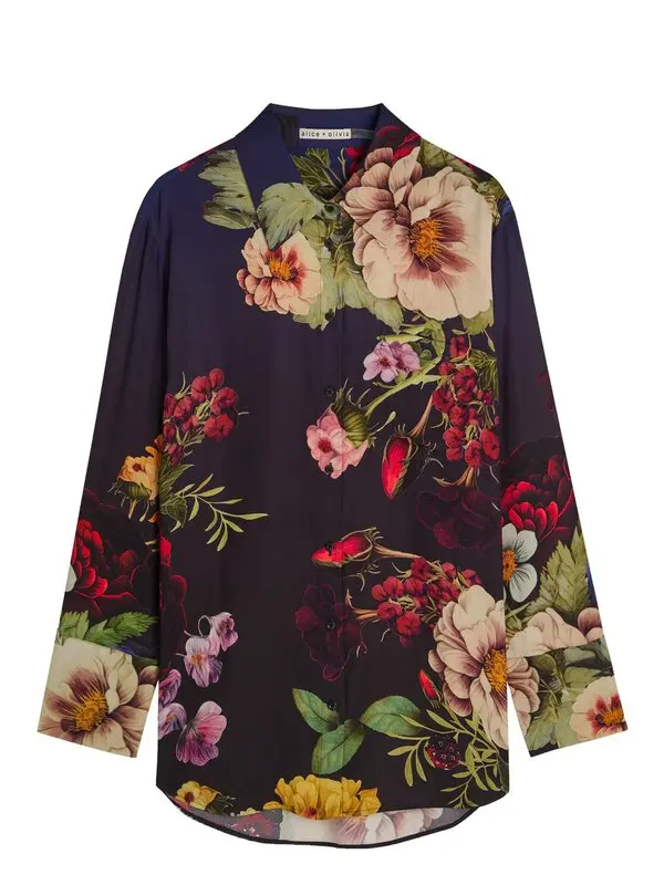 Alice + Olivia Floral-print Satin Shirt - Multicoloured 1