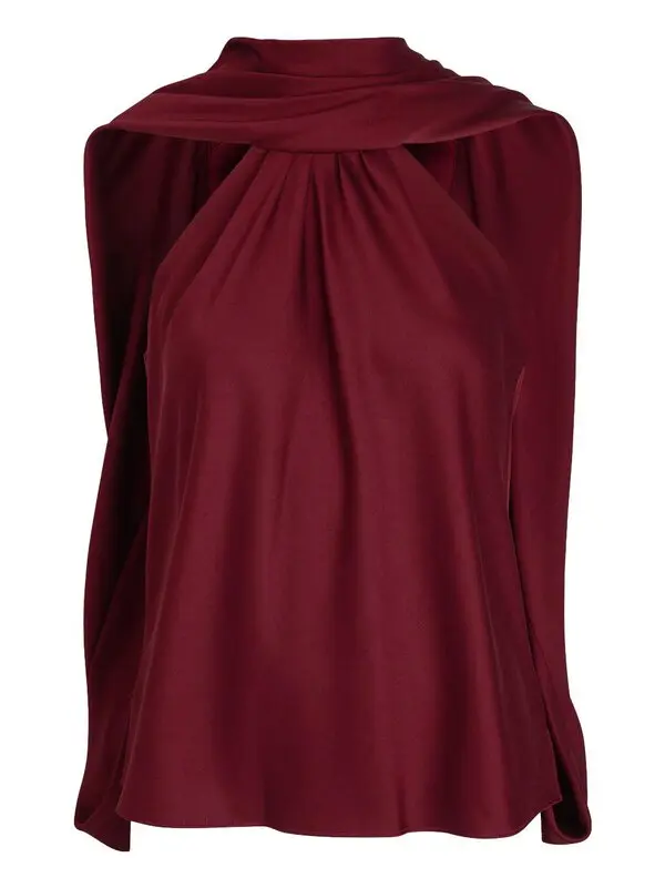 Simkhai Scarlett Cape-effect Satin Top - Red
