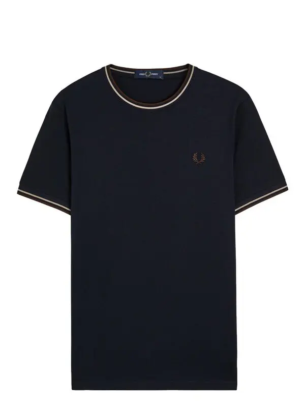 Fred Perry Twin Tipped Logo Cotton T-shirt - Navy