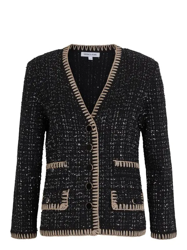 Veronica Beard Sequin-embellished Knit Jacket - Black