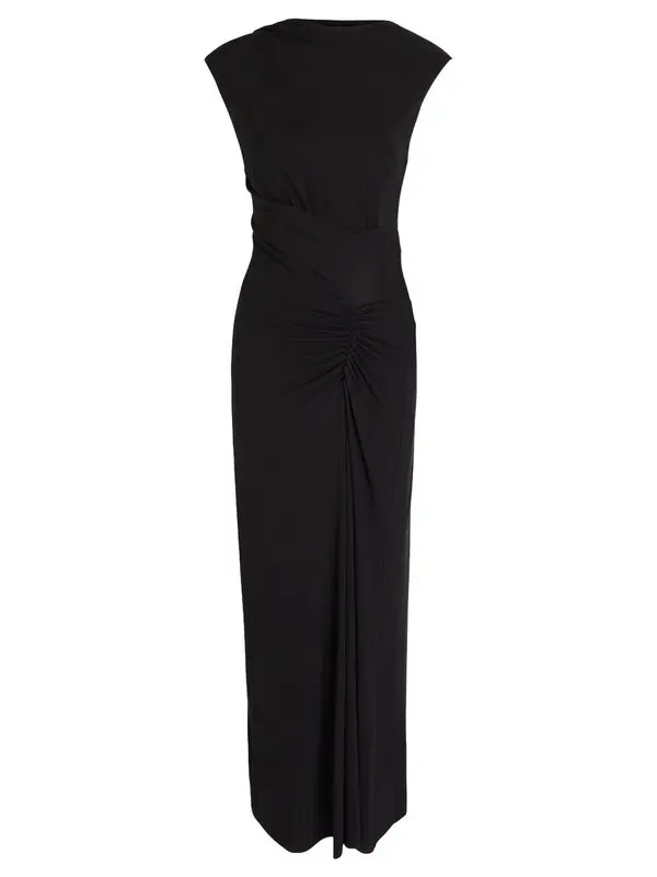 Simkhai Acacia Draped Jersey Maxi Dress - Black