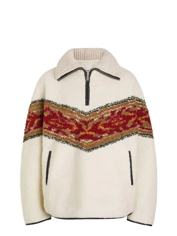 Isabel Marant Marner Jacquard Bouclé Sweatshirt - Ecru
