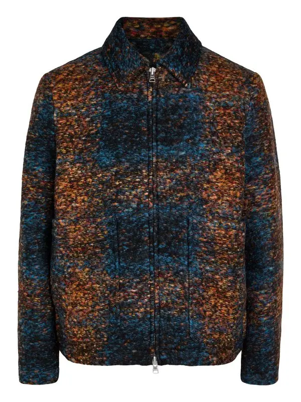 Nn07 Gael Patterned Wool-blend Jacket - Navy