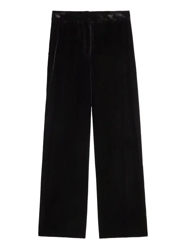 Veronica Beard Alex Wide-leg Velour Trousers - Black