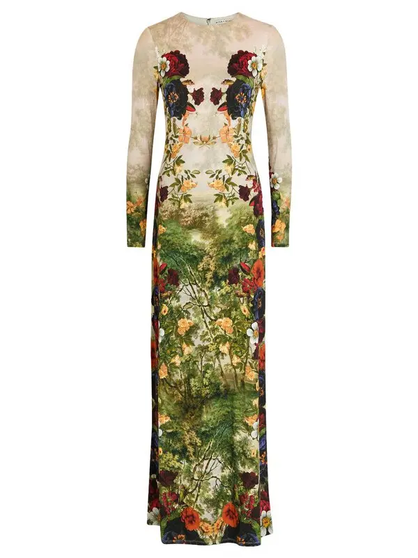 Alice + Olivia Delora Floral-print Jersey Maxi Dress - Green