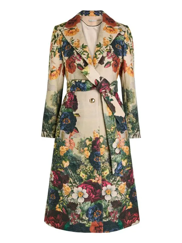 Alice + Olivia Joelle Floral-print Belted Coat - Multicoloured