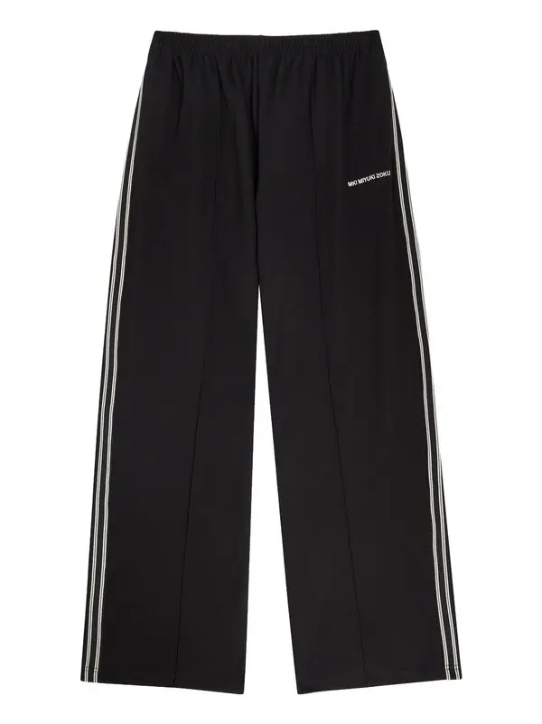 MKI MIYUKI ZOKU Logo-embroidered Straight-leg Jersey Track Pants - Black