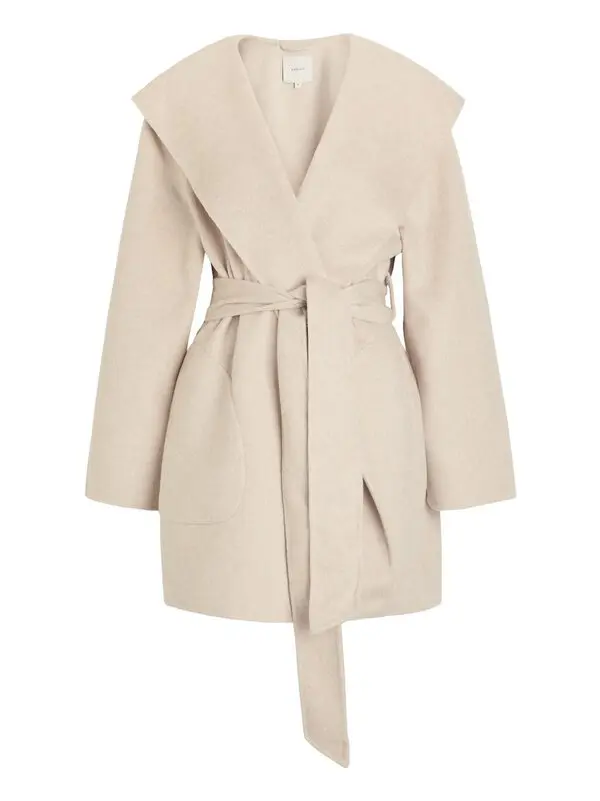 Varley Edgemere Belted Wool-blend Coat - Cream