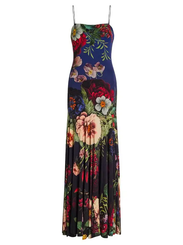 Alice + Olivia Augusta Floral-print Jersey Maxi Dress - Black