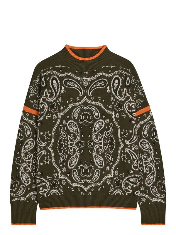 NEVER FULLY DRESSED Paisley Knit Jumper - Green